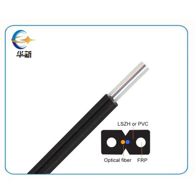 China Strong Tensile Resistance GJXFH FTTH Drop Cable OEM Indoor 1 Core Black FRP Lszh for sale