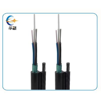 China GYTC8A FTTH Self Support Aerial Optical Fiber Cable Outdoor Armoured Steel Wire Self Sustainment Black for sale