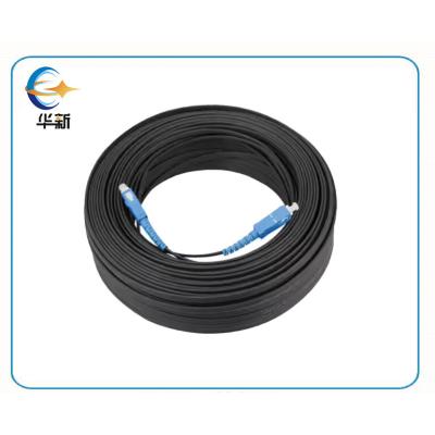 China OEM Black Fiber Optic Patch Cord For Stable Data Transmission UPC APC Connector Fibre Patch Leads for sale