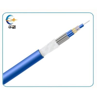 China Multi Core Indoor Armored Fiber Optic Cable GJASFKV PVC Single Mode 2-24 Core for sale