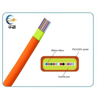 China Multi Cores Mini Flat Indoor Fiber Optic Cable With Aramid Yarn GJFJV for sale