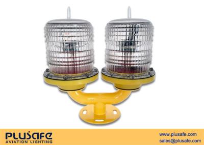 China Double Solar Powered Obstruction Lights Casting and SS304L Yellow Painted for sale