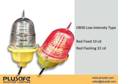 China Red  Aviation Obstruction Light  10cd Fixed 32cd Flash 30 fpm Clear Dome for sale