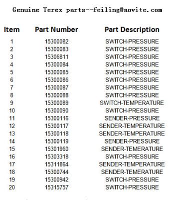 China Terex pressure temperature sensor switch 15300116   15300117   15300119 for sale