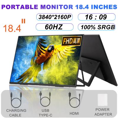 China 18.4inch  3840x2160 Portable Pc Screen USB C  Lightweight Monitor For Travel for sale