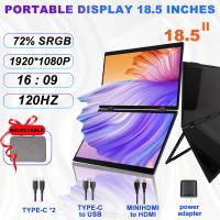 China 18.5in Laptop Attachable Monitor 120Hz Dual 350nit Monitor For Laptop Portable for sale