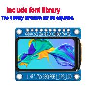 China 1.47-inch high-definition IPS display module with ST7789 driver, featuring a resolution of 172x320, equipped with a character library, and the display direction can be adjusted,segment lcd display,seg for sale