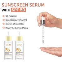China Customized Collagen Sunscreen Serum SPF50 Anti Aging Brightening Acne Control 30ml for sale