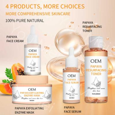 China OEM ODM Papaya Extract Skincare Set with SPF 30 Day Cream and Night Serum for Acne and Dark Spot Treatment for sale