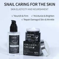 China OEM Snail Mucin Essence Cream 92% Concentration for Sensitive Skin - Anti-Aging & Whitening Skincare Set for sale
