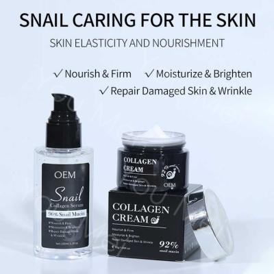 China OEM Snail Mucin Essence Cream 92% Concentration for Sensitive Skin - Anti-Aging & Whitening Skincare Set for sale