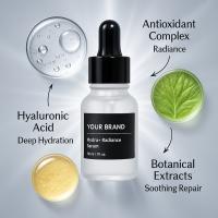 China OEM Custom Hydra-9 Luminous Serum Deep Hydration Brightening Facial Essence Hyaluronic Acid 30ml for sale