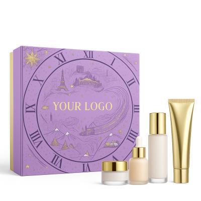 China Vegan Brightening Skincare Gift Set with Hyaluronic Acid 3-Piece Face Cream Lotion Serum for sale
