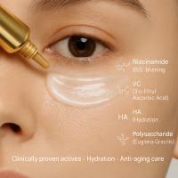 China OEM ODM Brightening Eye Cream Vitamin C Hyaluronic Acid Reduces Dark Circles Fine Lines Puffiness 30ml for sale