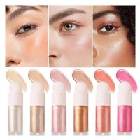 China Custom High Gloss Liquid Fluorescent Pen Makeup Pearl Glitter Long Lasting Waterproof SPF Foundation Highlighter 6 Colors for sale
