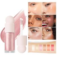 China Custom High Gloss Liquid Fluorescent Pen Makeup Pearl Glitter Long Lasting Waterproof SPF Foundation Highlighter 6 Colors for sale