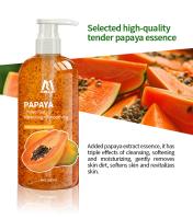 China OEM ODM Papaya Whitening Bath Gel 500ml Natural Extracts Smooth Body Wash Custom Formula for Glowing Skin for sale