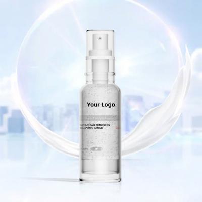 China OEM ODM brand customized anti-aging UV coloring sunscreen SPF 50 waterproof physics+facial moisturizer sunscreen lotion for sale