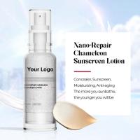 China OEM ODM brand customized anti-aging UV coloring sunscreen SPF 50 waterproof physics+facial moisturizer sunscreen lotion for sale