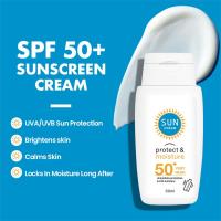 China OEM ODM Brand Custom Organic Korean-style Cosmetics Natural SPF Daily Skincare Brightening Sunscreen SPF 50 for sale