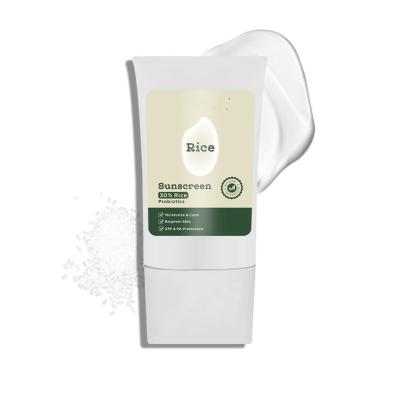 China OEM ODM Korean Rice UV Sunscreen SPF 50 Instant Whitening and Whitening Organic Rice and Probiotics Vegetarian for sale