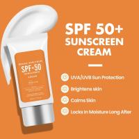 China OEM ODM Korean cosmetics SPF 50 natural facial skincare brightening sunscreen organic proprietary brand sunscreen vegetarian ingredients for sale