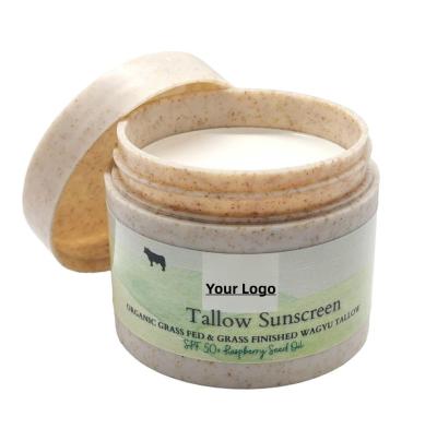 China OEM ODM brand customized grass fed beef fat sunscreen, natural organic 100% skincare and skin care sunscreen, sunscreen fragrance cream for sale