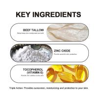 China OEM ODM brand natural 100% grass fed tallow zinc sun organic face cream balsam skin care tallow sunscreen for sale