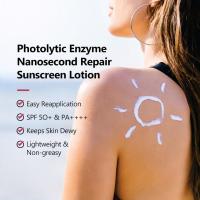 China OEM ODM Korean brand customized vegan photolytic enzyme nanosecond repair facial and body sunscreen SPF 50 UVA UVB sunscreen for sale