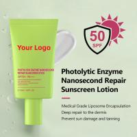 China OEM ODM Korean brand customized vegan photolytic enzyme nanosecond repair facial and body sunscreen SPF 50 UVA UVB sunscreen for sale