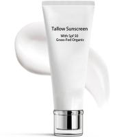 China OEM ODM Brand Customized Natural Mineral SPF 50 Sunscreen Grass-Fed Fresh Beef Fat Halal Zinc Sunscreen Non-Greasy Skin Protection for sale