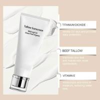 China OEM ODM Brand Customized Natural Mineral SPF 50 Sunscreen Grass-Fed Fresh Beef Fat Halal Zinc Sunscreen Non-Greasy Skin Protection for sale