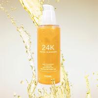 China OEM ODM brand organic natural skincare products 24k gold deep cleansing exfoliating moisturizing cleanser facial cleanser for sale