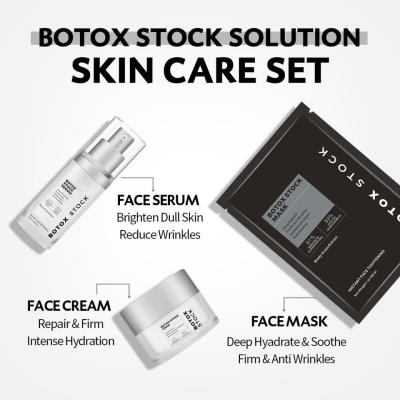 China OEM ODM Korean organic skin care set Anti aging facial serum essence, vitamin c wrinkle removing whitening face cream, moisturizing skin care facial mask for sale
