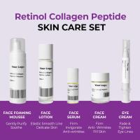 China OEM ODM brand organic skin care set Collagen peptide anti-aging face cream anti wrinkle whitening essence foaming cleanser amino acid for sale