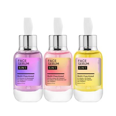 China OEM ODM 5 in 1 Skin Care Facial essence Retinol Vitamin c Whitening Anti aging Wrinkle Reduction Skin Care Facial Serum for sale
