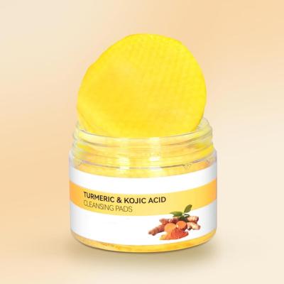 China OEM ODM Natural Cleansing Salicylic Acid Cleansing Brightening Self owned Brand Kojic Acid Turmeric Cleansing Toner Pad for sale