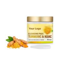 China OEM ODM brand customized natural turmeric kojic acid pad brightening turmeric kojic acid cleaning acne removing skin care essence toner for sale