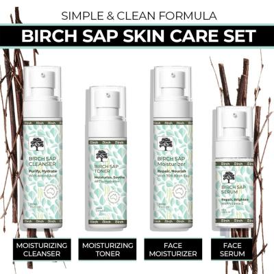 China OEM ODM Korean brand customized skin care set Birch juice facial moisturizing toner cleanser skin care products Private brand skin care essence moisturizing soothing reddening face cream lotion for sale