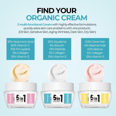 China OEM ODM 5 in 1 face cream Natural skin care whitening anti-aging wrinkle brightening face cream for sale