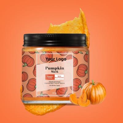 China OEM ODM brand vegetarian female skin care pumpkin cleaning facial mask whitening brightening gloss gently exfoliating cleaning facial mask for sale