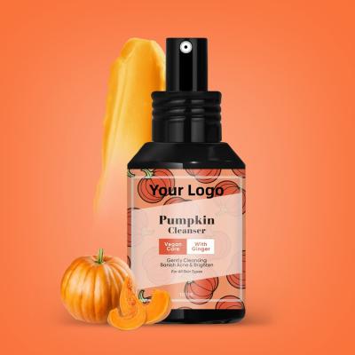 China OEM ODM brand customized vegetarian natural skincare products, pumpkin ginger acne removal and whitening facial cleanser, facial cleanser for sale