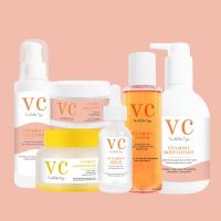 China OEM ODM Skincare Set Private Label Vitamin C Brightening Glow VC Facial Cleanser Cream Body Wash Sleeping Mask Skincare Kit for sale