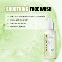 China OEM ODM brand customized organic aloe vera facial cleanser for women, soothing acne, moisturizing, smoothing, whitening, makeup and skincare facial cleanser for sale
