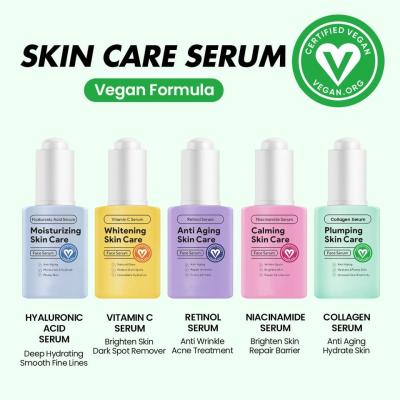 China OEM ODM customized brand vegetarian skin care products Retinol collagen vitamin c nicotinamide hyaluronic acid facial care essence for sale