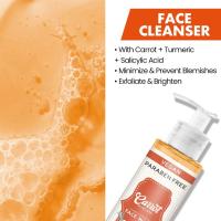 China OEM ODM brand customized carrot facial cleanser, whitening and brightening beauty skincare products, moisturizing facial cleanser for sale