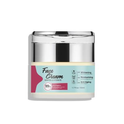 China OEM ODM brand organic aloe based vitamin c facial moisturizing cream Black skin care quick whitening face cream Skin whitening for sale