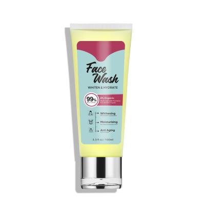 China OEM ODM brand organic aloe vera based vitamin C facial cleanser for whitening and brightening acne prone skin for sale