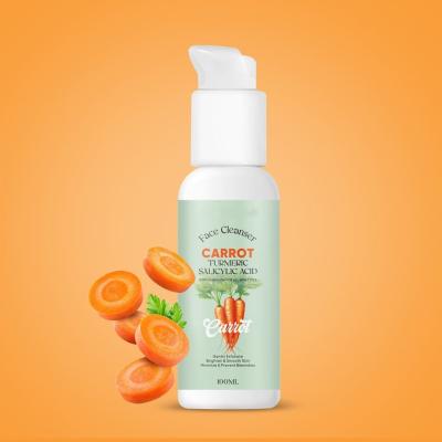 China OEM ODM brand customized whitening facial cleanser, carrot facial cleanser, acne removal skincare products, deep cleaning, moisturizing and hydrating cosmetics for sale