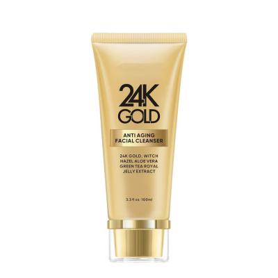 China OEM ODM 24k Gold face cream Organic Acne Cleanser Wholesale Purifying Pore Breaking Melanin Self owned Brand Deep Cleaning Facial for sale